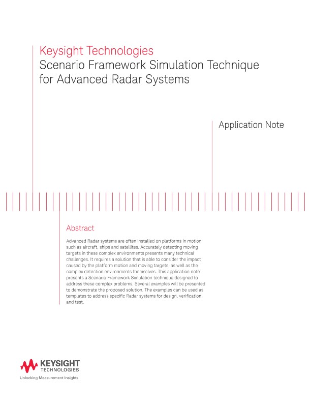 Scenario Framework Simulation Technique for Advanced Radar Systems PDF Asset Page | Keysight